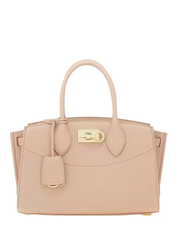 FERRAGAMO Studio Soft Small Leather Handbag - Dusty Pink