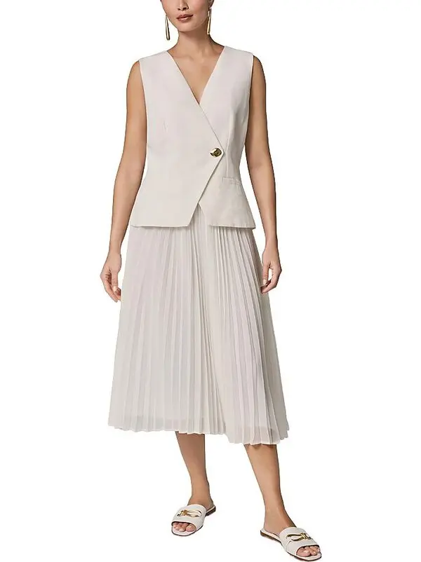 Donna Karan New York Asymmetrical Vest Dress - Cream