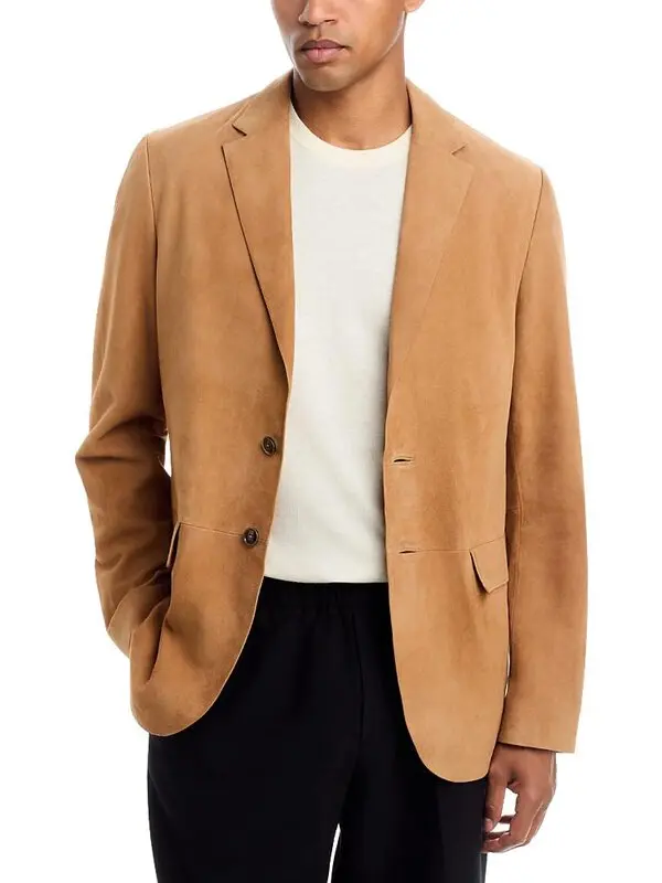 BOSS X Camel L-mazer Slim Fit Leather Jacket - Medium Beige