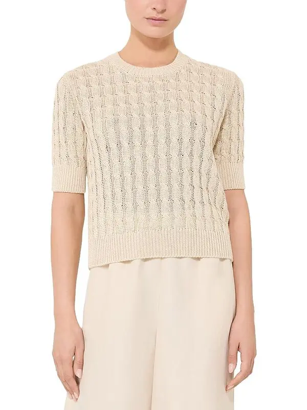 Max Mara Linen Cable Knit Top - Beige