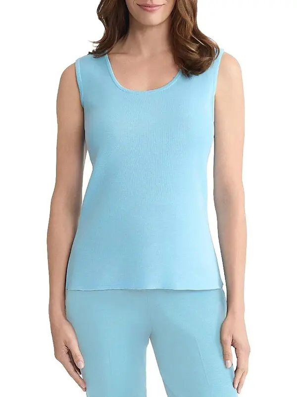 Ming Wang Scoop Neck Mid-length Knit Tank - Serene