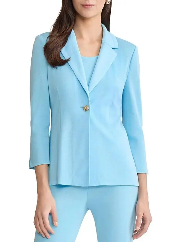 Ming Wang Tailored Single-button Knit Jacket - Serene