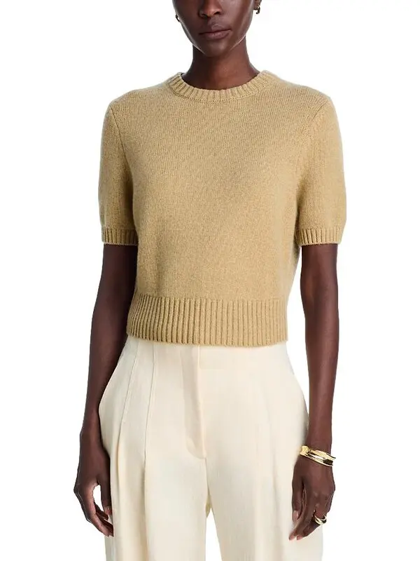 TOCCIN Elsie Short Sleeve Sweater - Biscotti