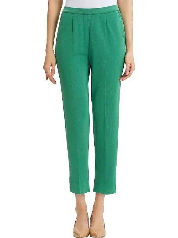 Ming Wang Knit Straight-leg Ankle Pants - Kelly Green