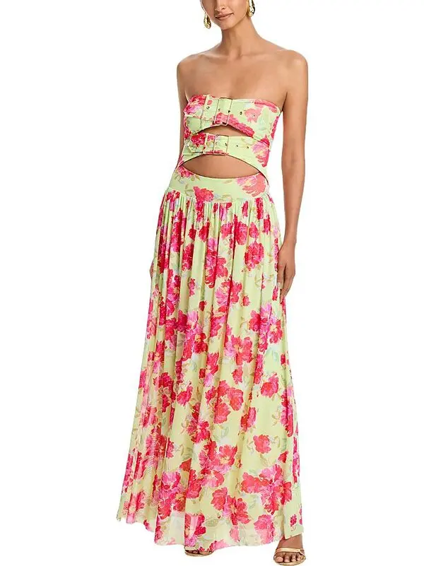 AFRM Double Buckle Maxi Dress - Floral Dot
