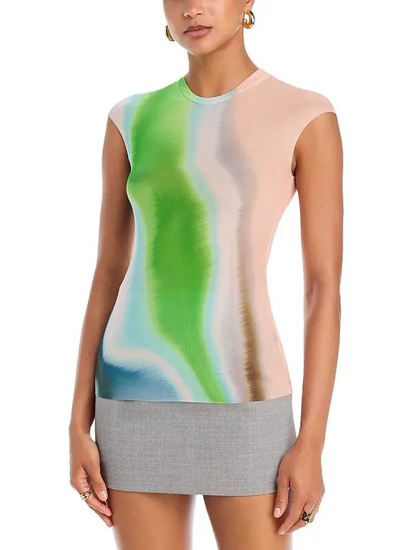 AFRM Nina Short Sleeve Tee - Watercolor Abstract