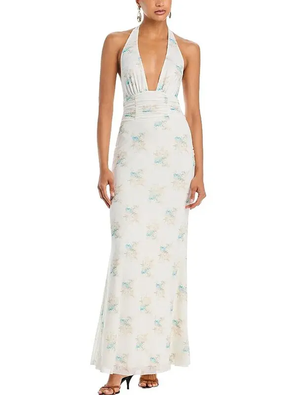 AFRM Anja Halter Maxi Dress - Antique Peony