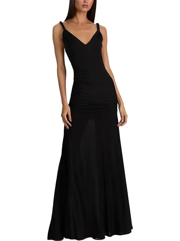 Alice + Olivia Bianca Twist Strap Maxi Dress - Black