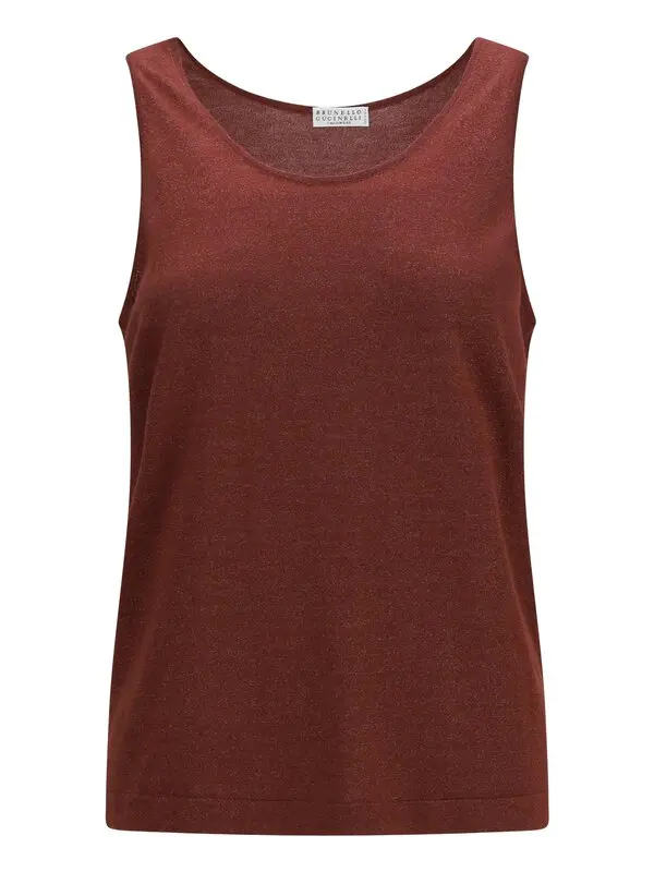 Brunello Cucinelli Luminous Knit Tank Top - Red