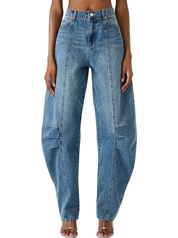 Steve Madden Austin High Rise Barrel Jeans - Blue Heather