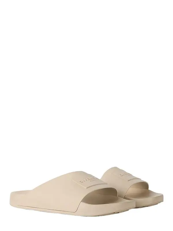 Givenchy Embossed Logo Slide Sandals - Taupe