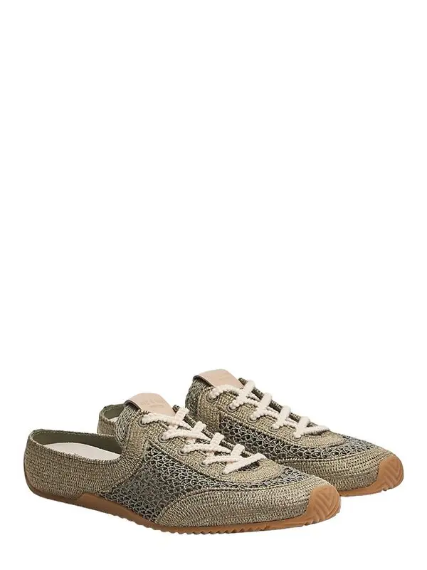Rag & Bone Retro Runner Mules - Loden Raffia