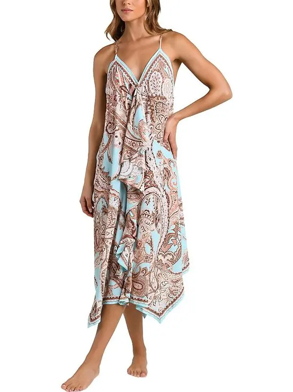 L'Agence Elisa Traditional Paisley Midi Cover-up Dress - Multi