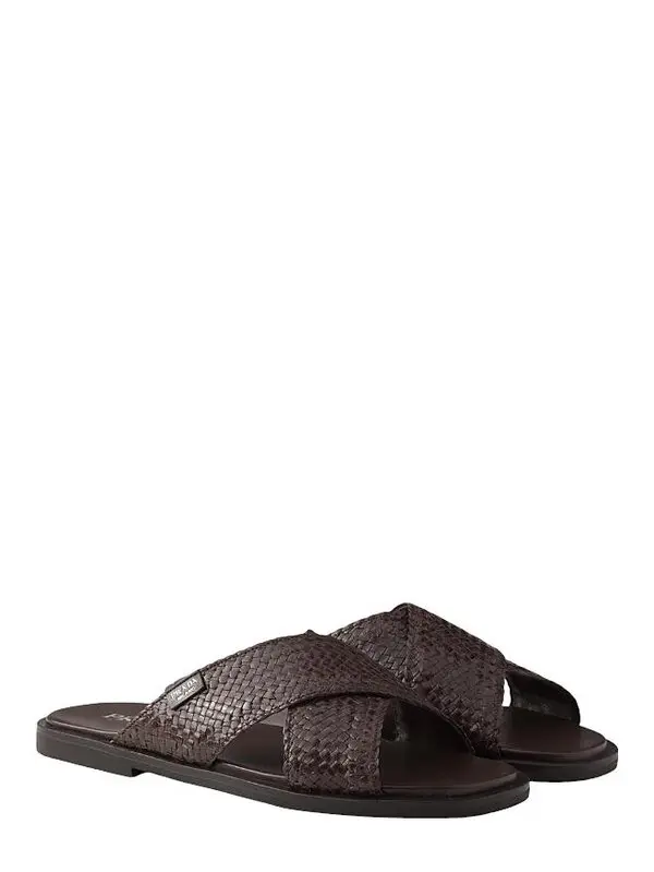 Prada Crisscross Slides - Brown