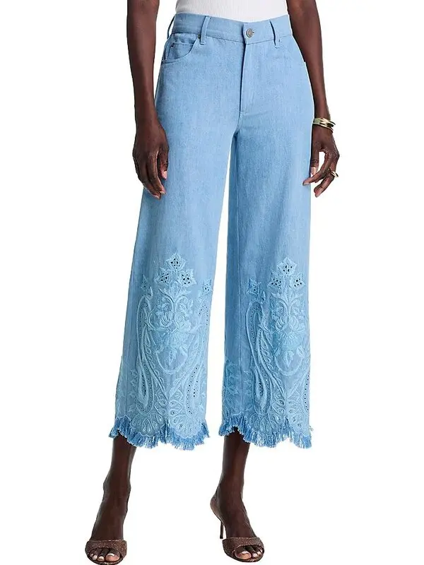 Kobi Halperin Marigold Embroidered Cotton Pants - Medium Indigo