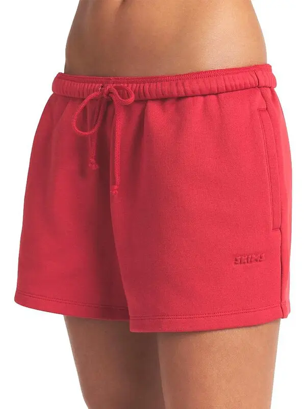 SKIMS Cotton Fleece Classic Shorts - Washed Red