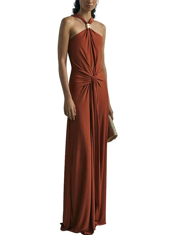 REISS Fortuna Maxi Dress - Rust