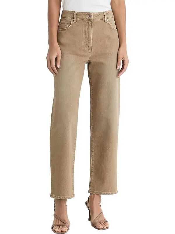 REISS Selin High Rise Straight Leg Jeans - Neutral