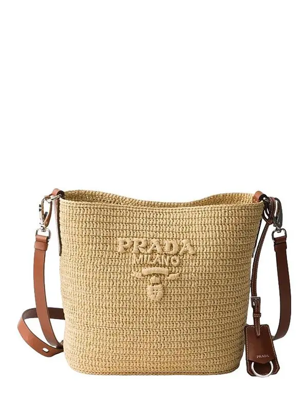 Prada Small Crochet Bucket Bag - Neutral
