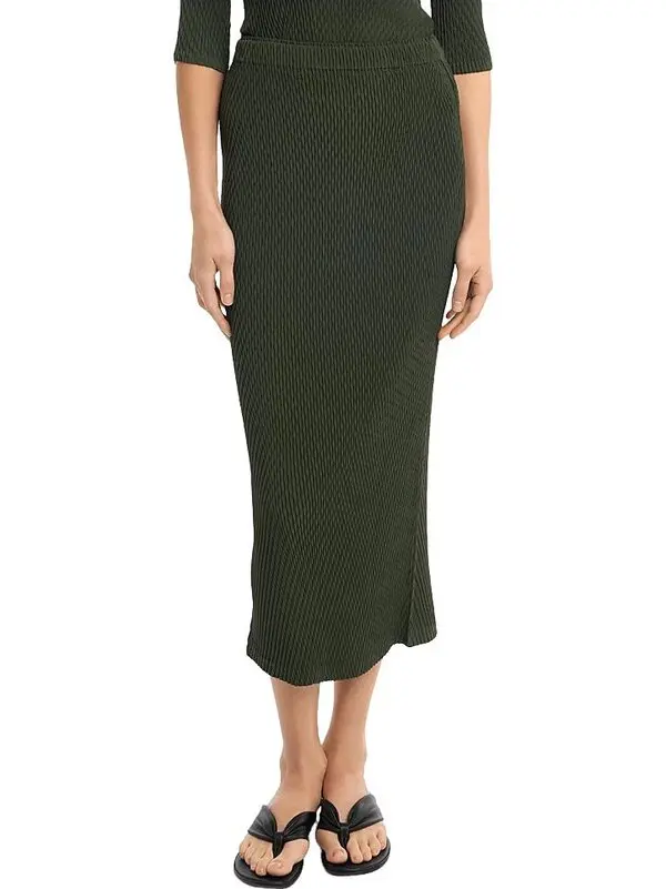 Issey Miyake Rhombus Pleats Midi Skirt - Dark Green