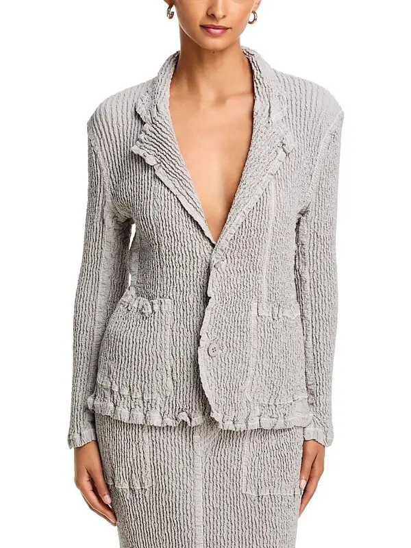 Issey Miyake Wavelet Textured Jacket - Light Gray