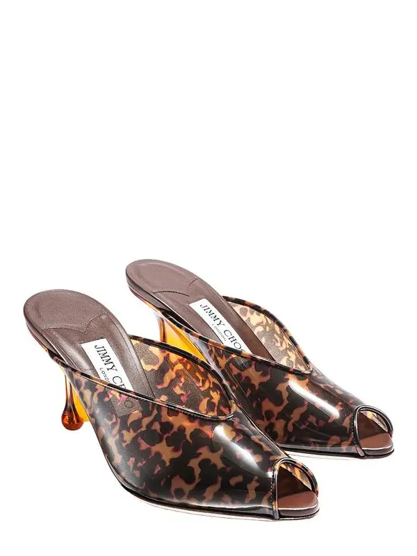 JIMMY CHOO Glace 80 Mules - Amber Mix/brown