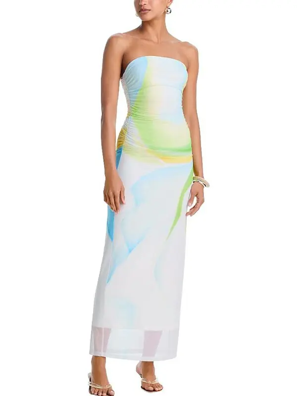 Significant Other Sura Strapless Maxi Dress - Seaglass Print