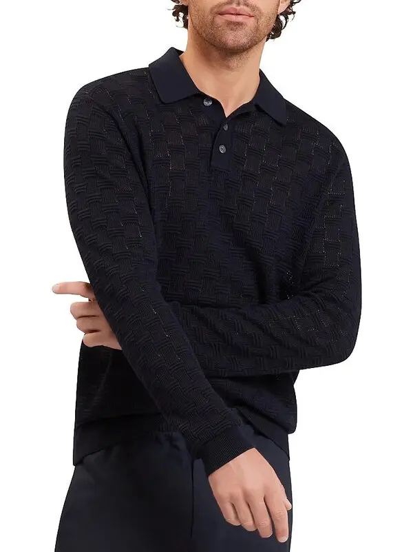 Ted Baker London Osaka Interlock Stitch Polo Shirt - Navy