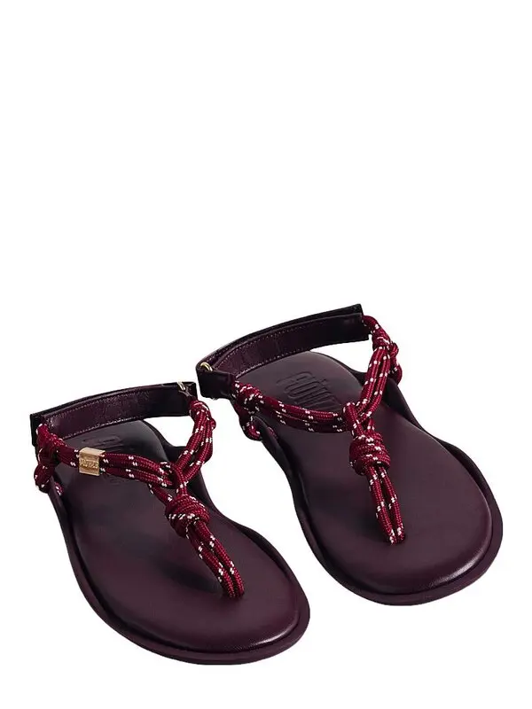 Flowze Monocolor Rope Detail Sandals - Bordeaux