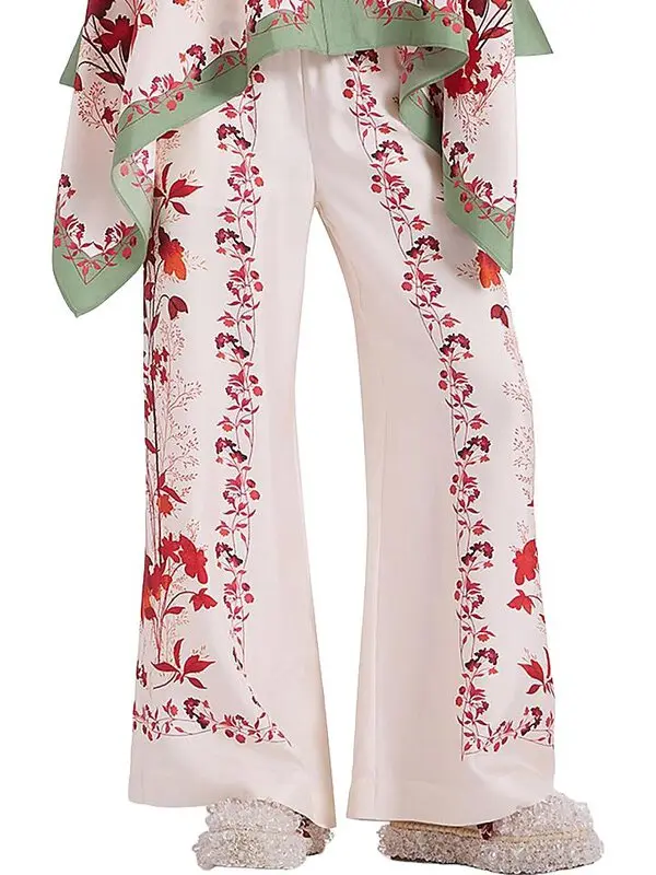 La DoubleJ Palazzo Pants - Woodland Camouflage Green