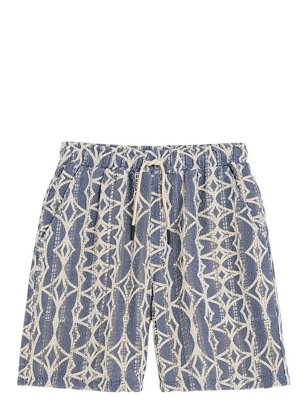 Oas Arko Nicola 8.7" Patterned Shorts - Dust Blue