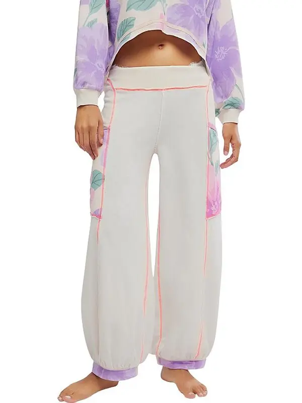 Free People Summer Loving Jogger Pants - Ivory Combo