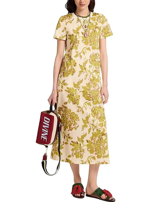 La DoubleJ Sporty Swing Dress With Floral Print - Oasis Green