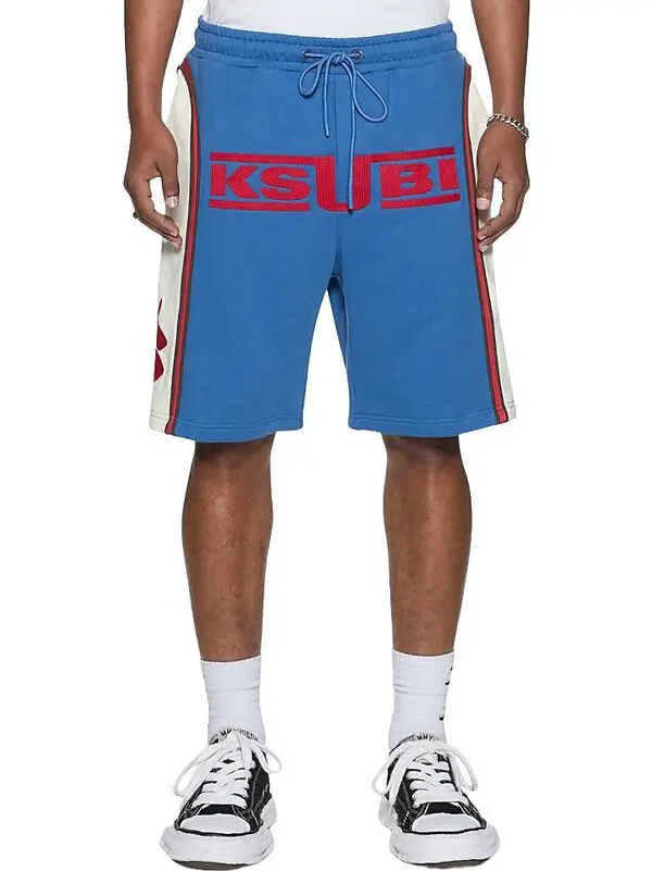 Ksubi Zoom Trak 32.3 Logo Drawstring Shorts - Blue