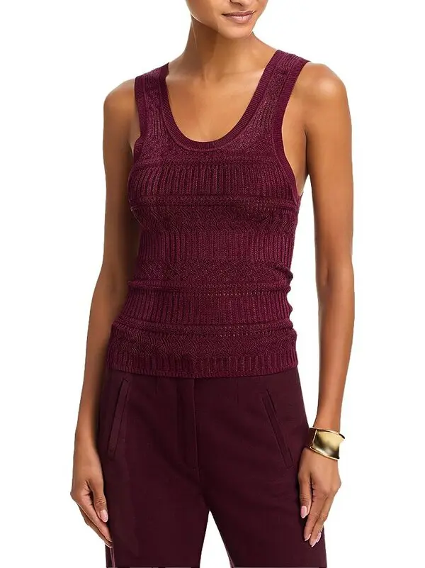 Veronica Beard Sandra Knit Tank - Raisin