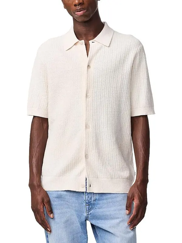 Nn07 Nolan Short Sleeve Polo Cardigan - Ivory Mouline