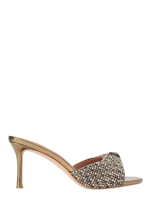 Kurt Geiger Embellished High Heel Mules - Open Beige