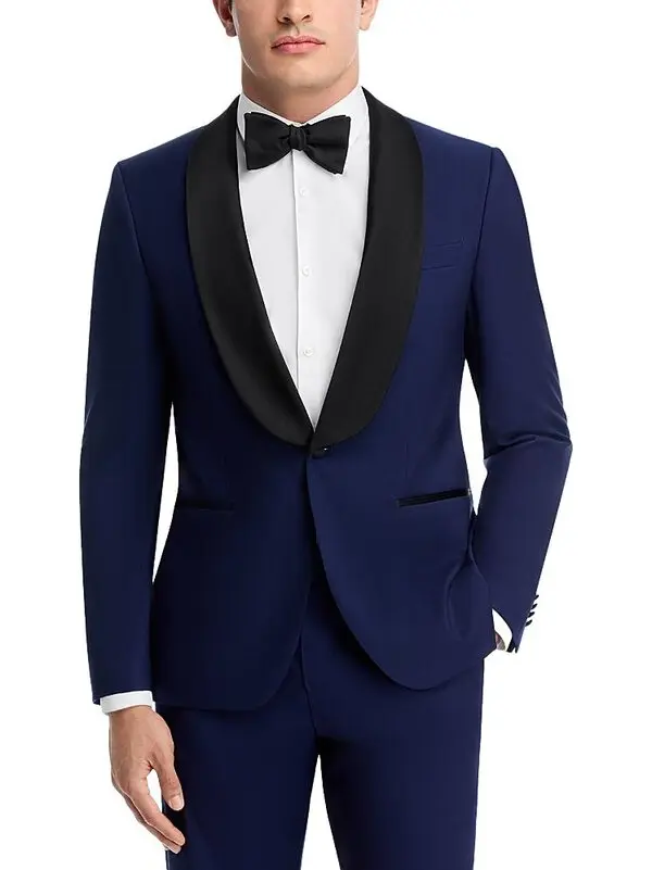 BOSS Slim Fit Tuxedo Jacket With Shawl Collar - Bright Blue