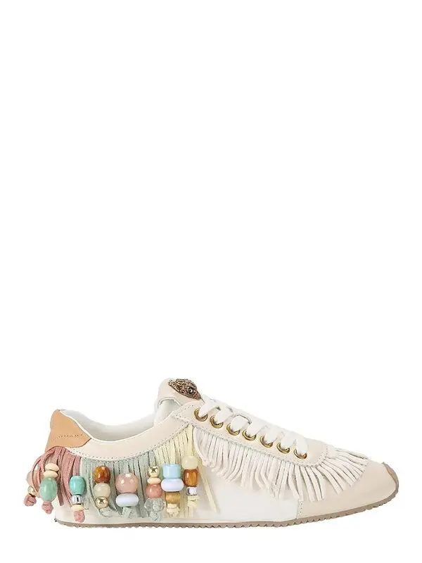 Kurt Geiger Islington Beaded Tassel Sneakers - Open White