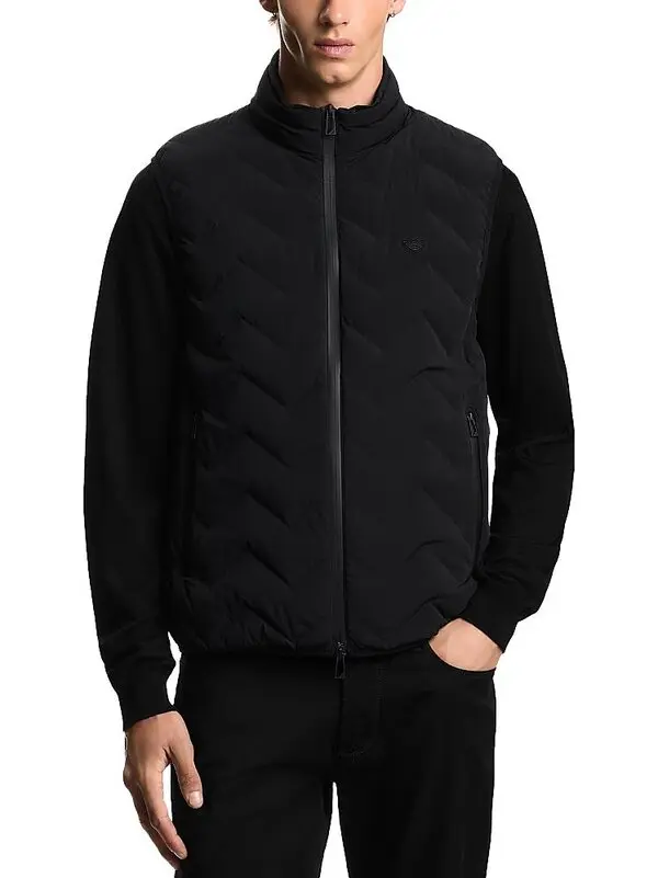 Emporio Armani Essential Chevron Quilted Vest - Black Beauty