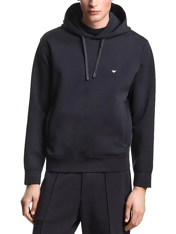Emporio Armani Double Jersey Hooded Sweatshirt - Navy Blue