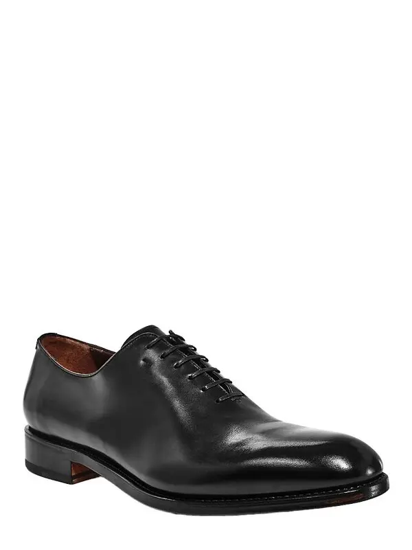 FERRAGAMO Angiolo Leather Plain Toe Oxfords - Nero