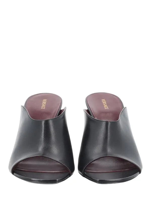 Versace Leather Mules - Black