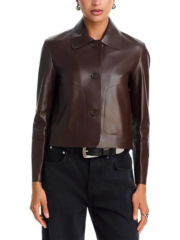 ARMA Emy Lamb Leather Jacket - Marrone