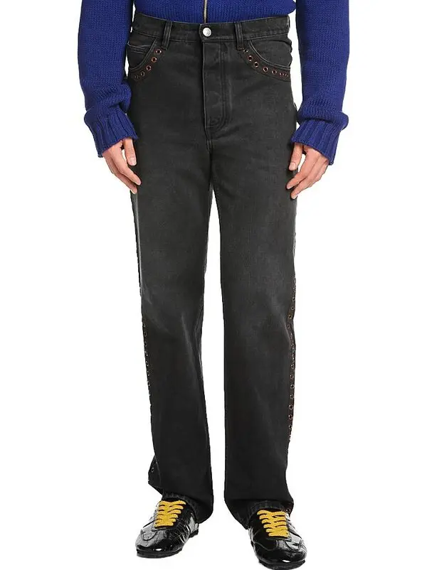 Marni Grommet Slim Fit Jeans - Black