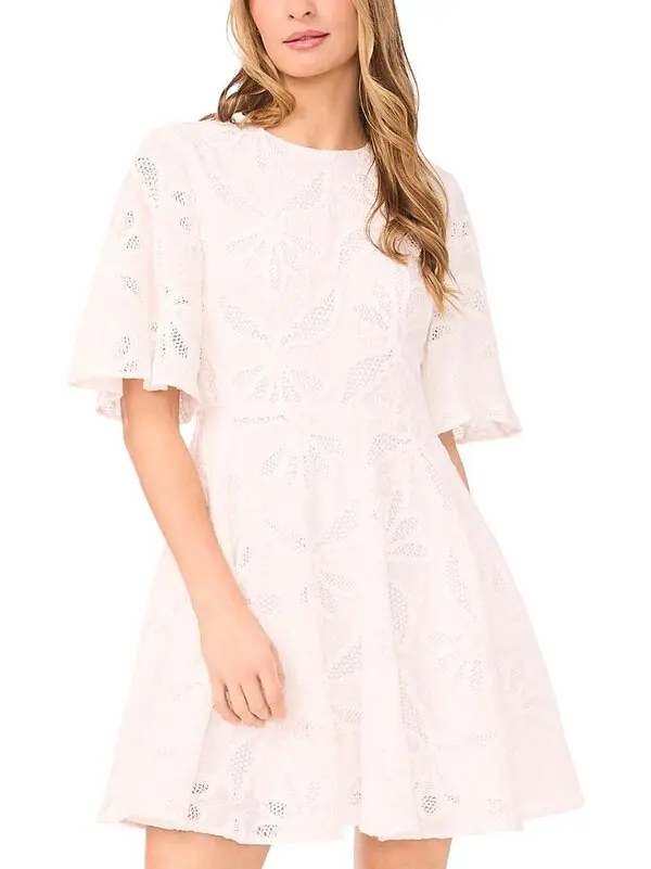 Ted Baker London Lori Embroidered Cotton Dress - Ultra White