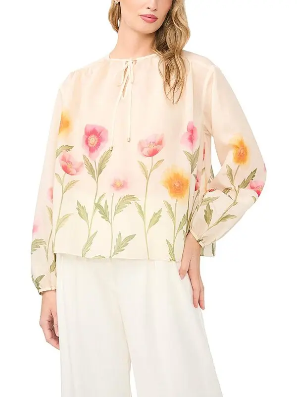 Ted Baker London Floral Print Blouse - Antique White
