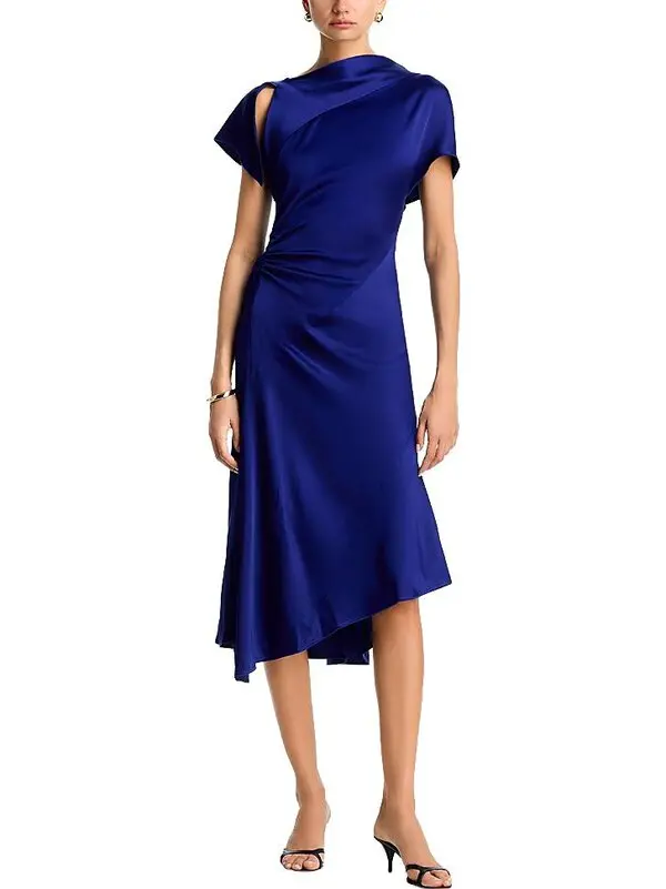 Victoria Beckham Asymmetrical Twist Dress - Indigo