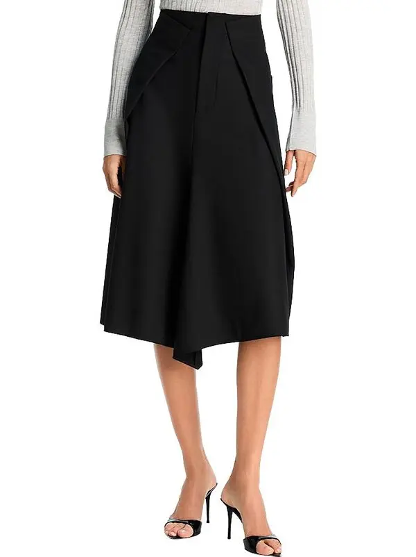 Victoria Beckham Tailored Midi Skirt - Black