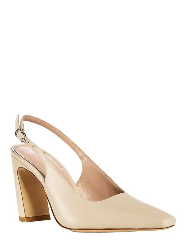 STUART WEITZMAN Stassi 85 Slingback Pumps - Linen